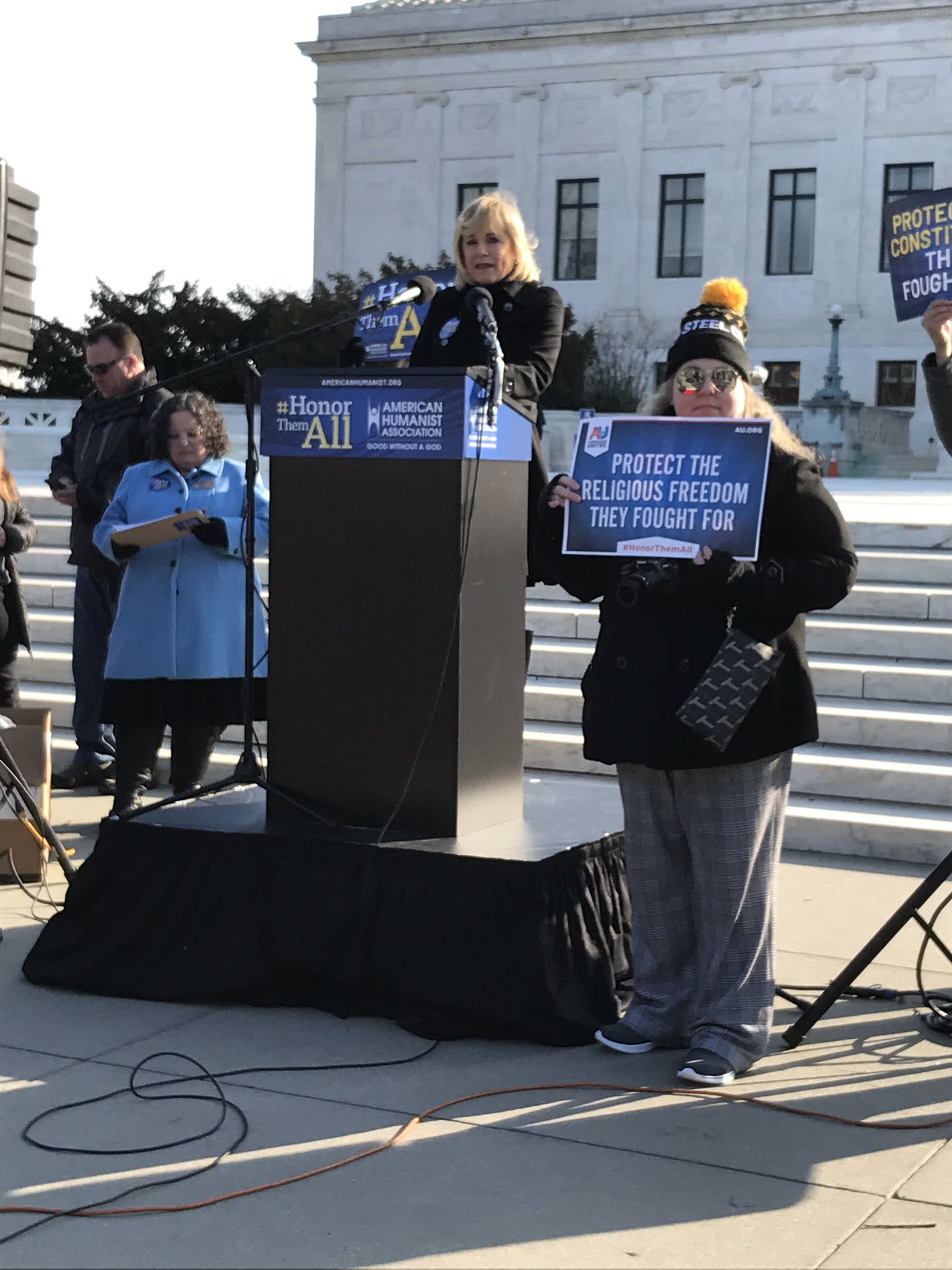 Secular Coalition for America speaks on the steps of the Supreme Court ...